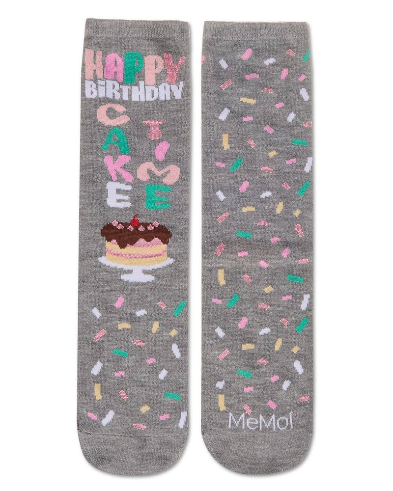 Happy Birthday Cake Time Greeting Card Socks